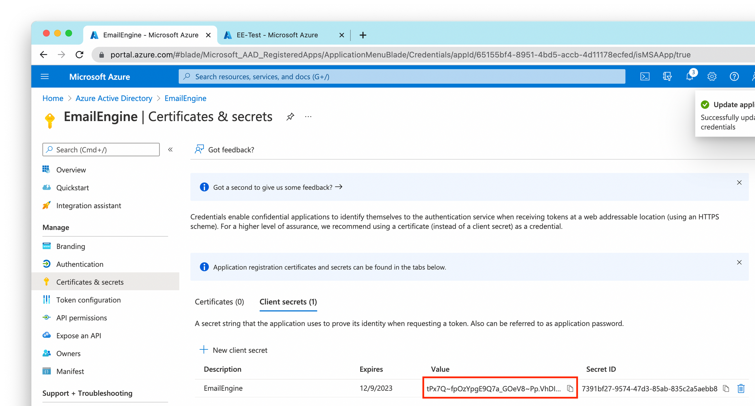 Setting up Outlook OAuth2 for EmailEngine